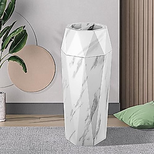 WICHEMI Commercial Outdoor Trash Can Stainless Steel Outdoor Trash Can with Lid, Removable Inner Bucket Garbage Can for Home, Office, Restaurant and Elevator Entrance