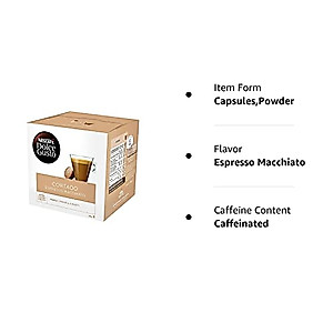 Dolce Gusto - Coffee Capsules, Cortado Espresso Macchiato, 1.86 Oz., (Pack of 3)
