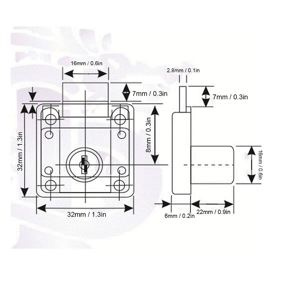 QANYEGN 4 Sets Drawer Lock Cabinet Locks with Keys, Zinc Alloy Drawer and Cabinet Lock, Home Desk Lock for Desks, Cabinets, Drawer Cabinets, Letter Box