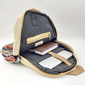 Fwosi Hemp Hippie Backpack – Cute Trendy Men & Women Multipurpose Backpacks with Laptop Sleeve - Handmade in Nepal - Sustainable Lightweight Laptop Bag