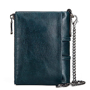 HARPIMER Womens Purse Leather Wallet RFID Blocking Ladies Purses with with Coin Pocket 16 Card Holder (Blue)