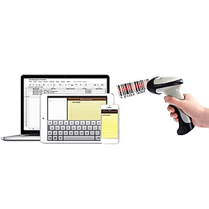 TEEMI Bluetooth Barcode Scanner 1D Handheld Automatic Laser Fast Accurate Bar Code Reader Auto Sensing Scanning, Easy Connect iPad iPad Android Smart Phone Tablet PC, No Stand