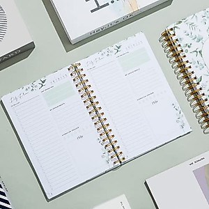Daily Planner with Spiral Binding,6x9 Inches Undated Planner (To Do List),Greenery Design Daily To Do Planner, Habit Trackers, Time Management and Productivity Organizer