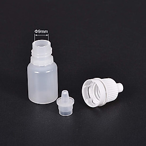 OFOWIN 50 Pcs Plastic Dropper Bottle, 5ml / 0.17oz Small Mouth Dropping Bottles with White Cap Empty Squeezable Liquid Drop Bottles for Solvents, Oils, Glue, Paint, Essence, E-liquid, E-juice,Saline