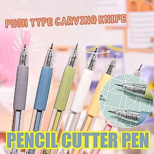 HYOIIO Cartoon Pattern Student Utility Knife Pen, 2023 New Craft Cutting Tool Paper Pen Cutter Knife Creative Retractable Precision Paper Cutting Carving Tools