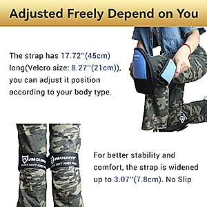 JMCUHYD Work Knee Pads For Men Construction - Soft Foam Leather Knee pad -Waterproof, Comfortable Extra Wide Strap -Anti Slip Knee Supporter Garden, Floor, Roof, Repair Work Kneepads for Adult