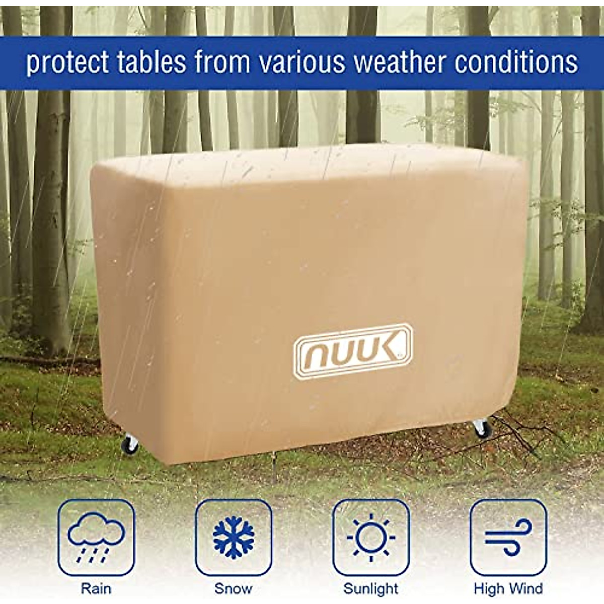 NUUK 30" Heavy Duty UV Resistant Waterproof Protection Cover for Outdoor Carts and Worktables