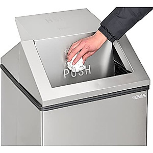 Global Industrial 40 Gallon Stainless Steel Swing Top Receptacle