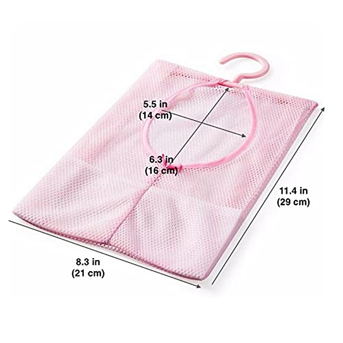 FASANIY Clothespin Bag Hanger Hanging Multipurpose Storage Mesh Colorful Organizer Closet Rack Clothes Clip Collection (Fresh Green (1pc) + Pretty Pink (1pc) + Breezy Blue (1pc))