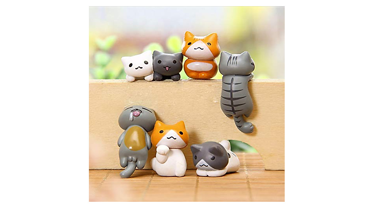 Miniature Lucky Cat DIY Figurines Pack – Playful Decor for Gardens & More