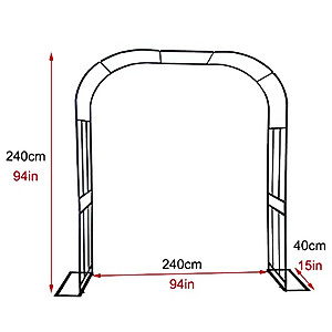 Heavy Duty Metal Garden Arch Wedding Rose Arch Arbor Trellis Archway(Color : Dark Green, Size : 2.6x2.4m/8.5x7.9ft) (Black 2.4x2.4m/7.9x7.9ft)