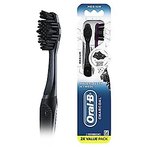 Oral-B Charcoal Toothbrushes, Medium 2ct