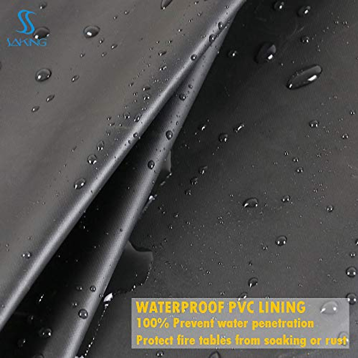 Saking Fire Pit Cover,28 Inch Square Firepit Covers Gas Fireplace Fire Pit Table Cover for Propane Fire Pit - 28 x 28 x 25 Inch (Black)