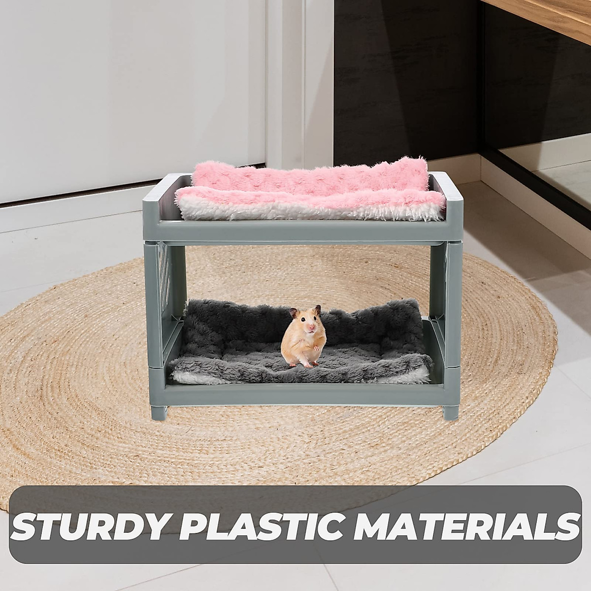 POPETPOP 1 Set Hamster Bed Hamster Hideouts Sleeping Bed Double-Layer Bunny Bed Double-Layer Chinchilla Bed Detachable Chinchilla Beds Cage Bunny Beds Hamster Accessory Detachable Bunny Bed