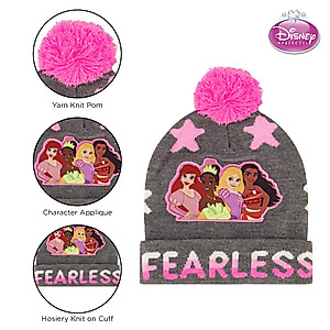 Disney Girls Princess Hat And Kids Gloves Set For Ages 4-7, Grey