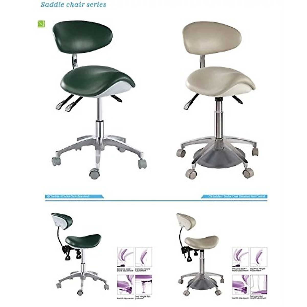 APHRODITE Standard Dental Mobile Chair Saddle-1 Doctor's Stool PU Leather Dentist Chair from Aries Outlets