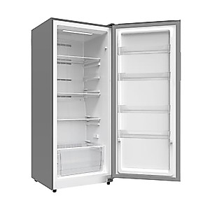 Hamilton Beach HBFRF1495 14 cu ft Upright Convertible Fridge/Freezer-Frost Free-Removable Glass Shelves-LED Interior Light, Stainless