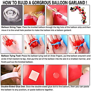 DIY Red Black White Silver Balloon Garland Arch Kit - Small and Large Red White Black Balloons Party Decorations for Graduation Birthday BBQ Baby Shower Party Decorations