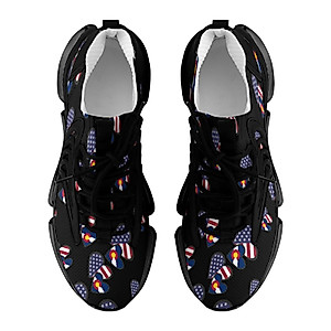 Interlocking Hearts American Colorado Flag Sport Shoes for Men Women Non Slip Lightweight Breathable Walking Running Shoes 8women/6men