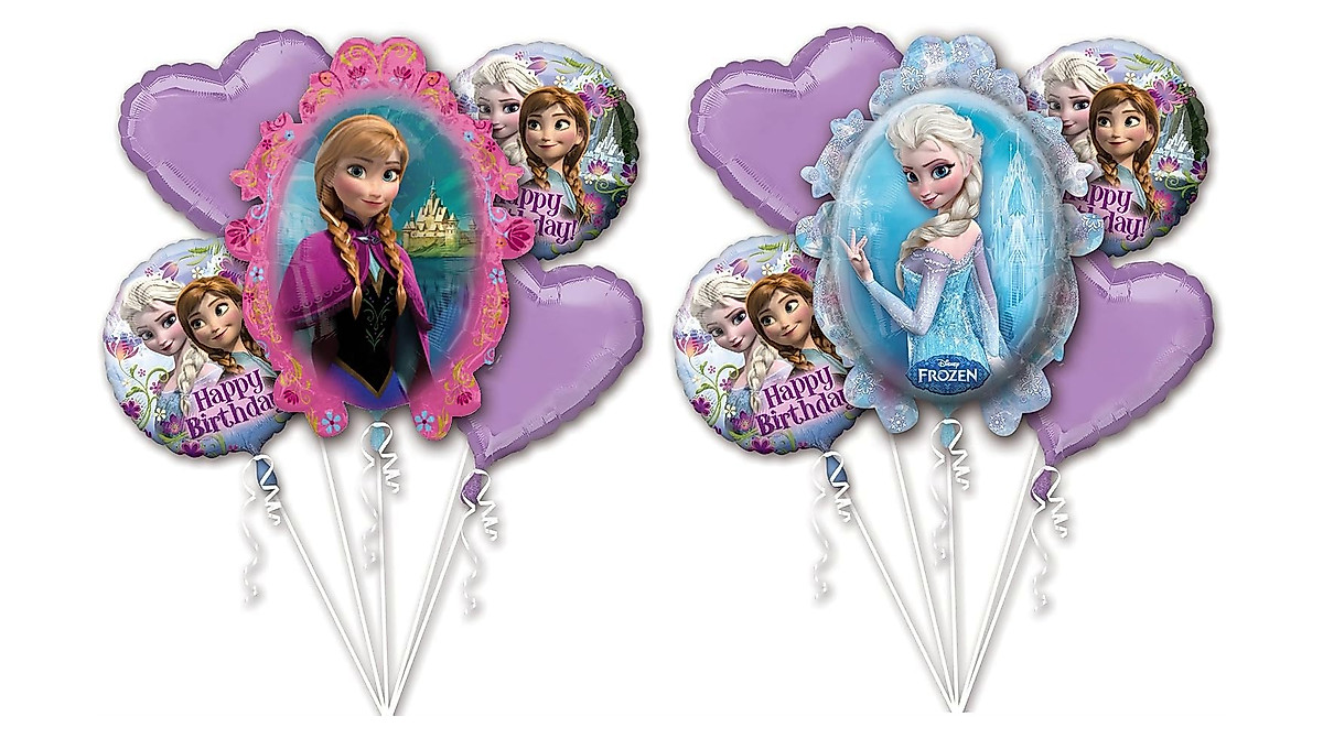 Disney Frozen Birthday Balloon Bouquet - 10 Piece Set