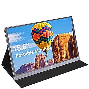 NexiGo Portable Monitor - 15.6 Inch Full HD 1080P IPS USB Type-C Computer Display, Eye Care Screen with HDMI/USB-C for Laptop PC/PS4/Xbox/Switch, Included Smart Cover (Renewed)