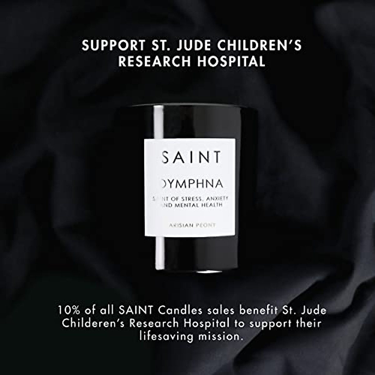 SAINT Dymphna Scented Candle with Prayer, Prayer Coin, and Holy Oil, Saint of Stress, Anxiety, and Mental Health, Soy Coconut Aromatherapy Candle with 50 Hour Burn Time