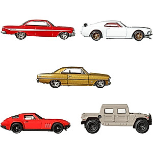 Hot Wheels Cars, Premium Fast & Furious 1:64 Scale 5-Pack Die-Cast Toy Cars for Collectors, HKF07