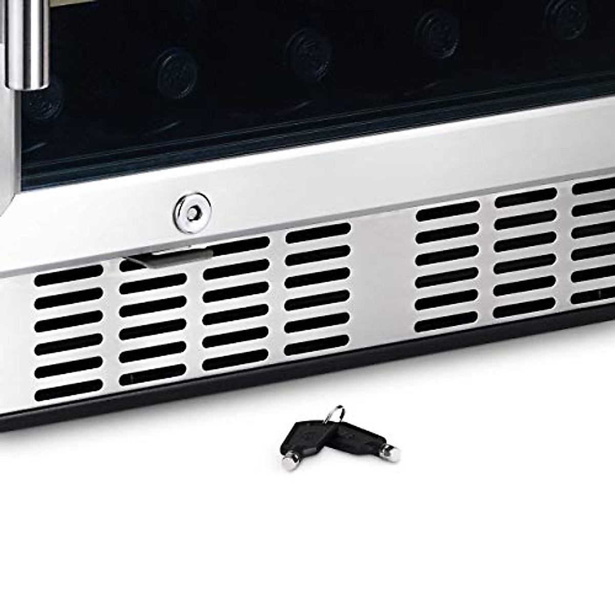 NewAir 24” 46 Wine Bottle Cooler | Dual Zone Cooling 40-66 Degrees Wine Fridge | Stainless Steel With Quiet Compressor And Removable Beech Wood Shelves NWC046SS01