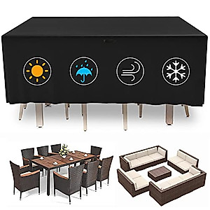 Kingling Patio Furniture Covers, Outdoor Furniture Cover Waterproof Rectangle Outdoor Table Cover Patio Covers for Outdoor Sectional Cover (137'' X76'' X28'')