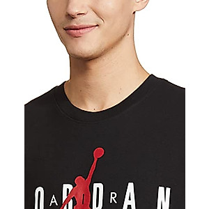 Jordan Men Short Sleeve Air Black/White/Red Wordmark T-Shirt - S