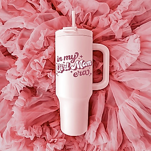 New Girl Mom Gifts, First Time Mama Cup - Retro Design - 40oz Insulated Stainless Steel Tumbler with Handle for Mommy to be, Beautiful Mothers Day Present, In My Era Coffee Mug Water Bottle