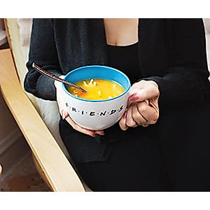 Silver Buffalo Friends Doodle Logo Soup Ceramic Mug, 1 Count (Pack of 1), white, 24 fluid ounce