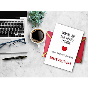 Ziwen Lovely Bosses Day Gifts for Women, Encourage Thanks Greeting Card from Employee, Humorous Card for Boss Lady, Cheeky Boss's Day Card for Boss Leader…