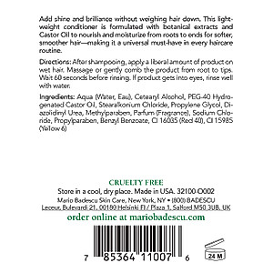 Mario Badescu Hair Rinsing Conditioner - Lightweight Hair Conditioner that Nourishes and Conditions With Castor Oil - Daily Hair Care for Smoother, Shinier Hair, 16 Fl Oz