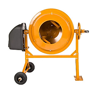 Generic Portable 4.2 Cu Ft Concrete Cement Mixer, 1/2 Hp Electric Mixer Machine with Wheel & 120L Freestanding Barrow Machine, Mixing Tools for Stucco Mortar (Yellow) 41.4 x 28 x 52.8 Inches (Gen120)