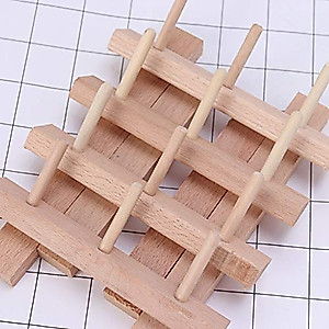 BESPORTBLE 12 Spool Sewing Thread Rack Folding Wooden Sewing Thead Holder Organizer with Hanging Hooks for Sewing Quilting Hair- Braiding Embroidery