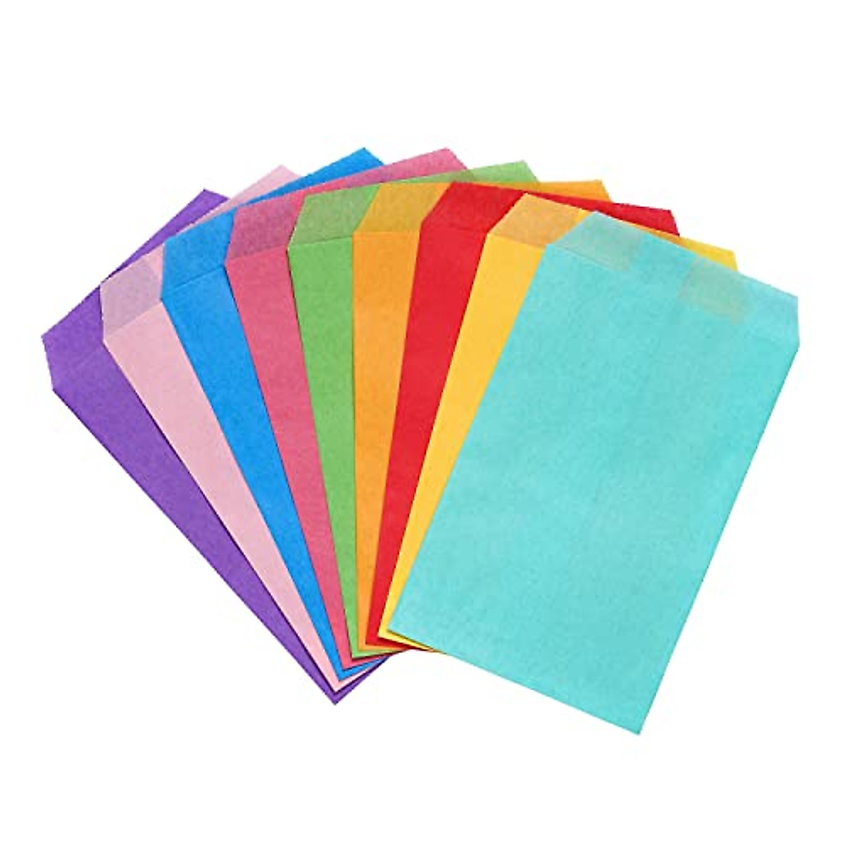 Baby Pink Flat Greaseproof Paper Cookie Bags 4x6 for Bakery Treat Candies Dessert Chocolate Soap Gifts Wedding Invitation Party Favor, Pack of 100 by Quotidian (4'' x 6'')