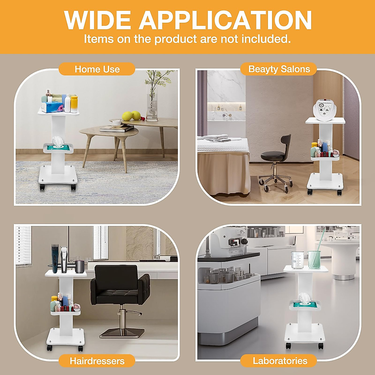 Trolley with Shelf, Multi-Functional Trolley,Suitable for Beauty Salon Hospital Barbershop Laboratory Placing Tools and Instruments