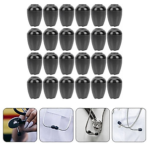 GLEAVI 24pcs Black Auscultation Earplugs Silicone Replacement Ear Tips Ear Tips for Replaceable Silicone Earbuds Ear Tips Supplies Ear Plug