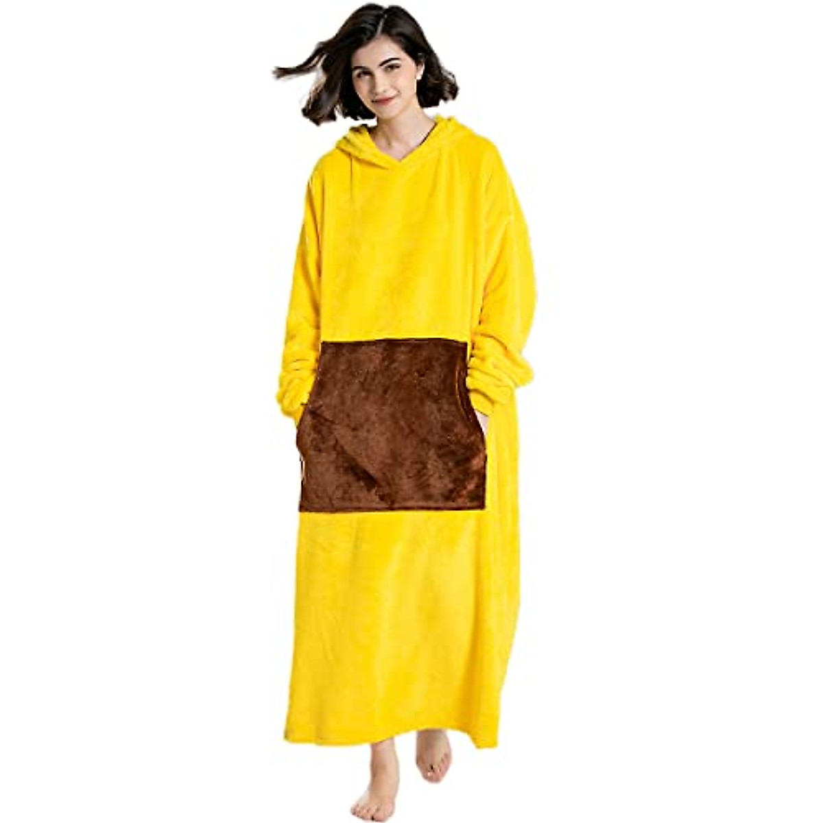 Panda Wearable Blanket Unisex Adult Blanket Hoodie Oversized Sweatshirt Animal with Sleeves Pocket Hood Pajama Party