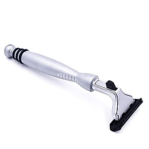 All Metal Heavyweight Chrome ATRA Compatible Twin Blade Razor & 10 Personna Pivot Plus Blades