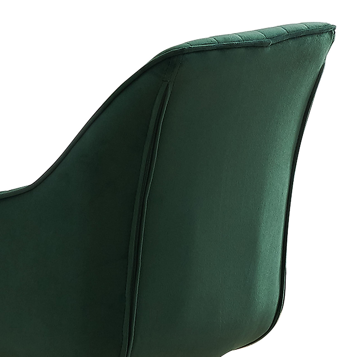 Art Leon Mid Century Modern Swivel Accent Chair, Desk Chair No Wheels, Fabric Upholstered Armchair with Gold Legs, Chair for Bedroom, Green Black