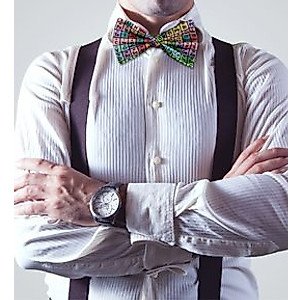 CP Lab Safety Periodic Table of Elements Chemistry Bow Tie, Rainbow, Microfiber