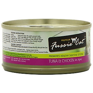 Fussie Cat Premium Tuna with Chicken in Aspic Grain-Free Wet Cat Food Count of 24,(Pack of 1)