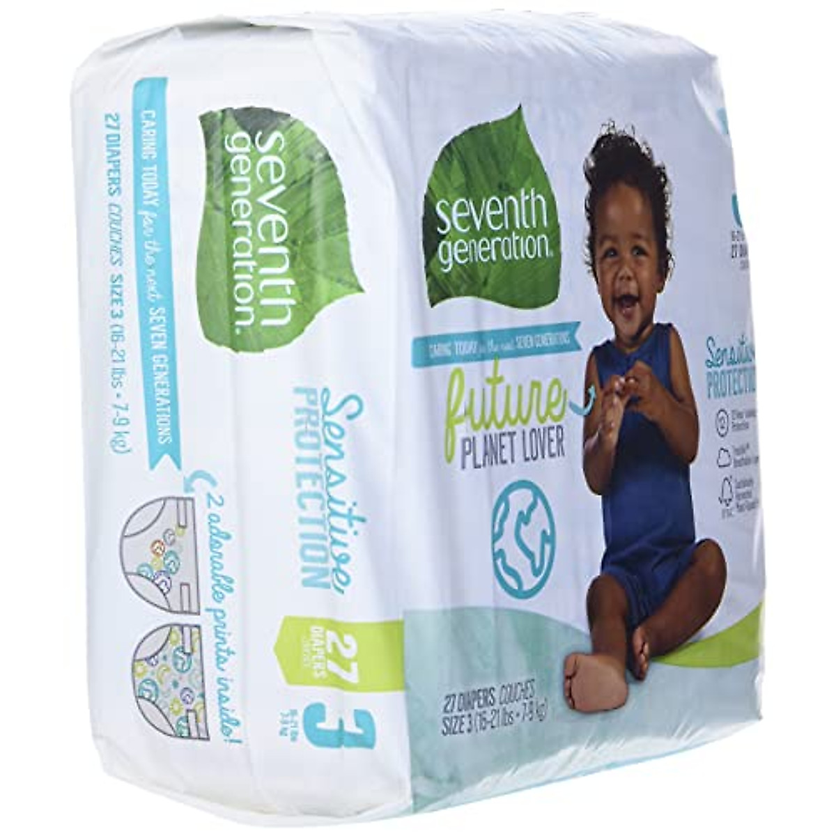 Seventh Generation Baby Diapers, Sensitive Protection, Size 3, 27 Count