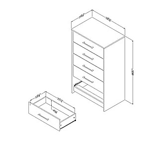 South Shore Londen, Weathered Oak and Ebony 5-Drawer Chest,