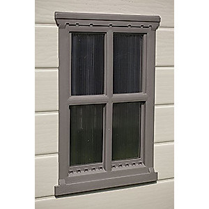 Keter Factor 8x6 Large Resin Outdoor Shed for Patio Furniture, Lawn Mower, and Bike Storage, Taupe/Brown