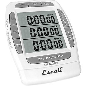 San Jamar Four Event Digital Timer, LCD Display, Black