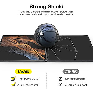 SPARIN [2 Pack Tempered Glass Screen Protector for Samsung Galaxy Tab S9 Ultra/S8 Ultra 14.6 Inch 2023/2022 with Alignment Tool, 9 Hardness HD Anti-Scratch/Case Friendly