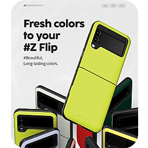 GOOSPERY Galaxy Z Flip 4 / Z Flip 3 Wallet Case with Card Holder, Protective Dual Layer Bumper Phone Case, Lime